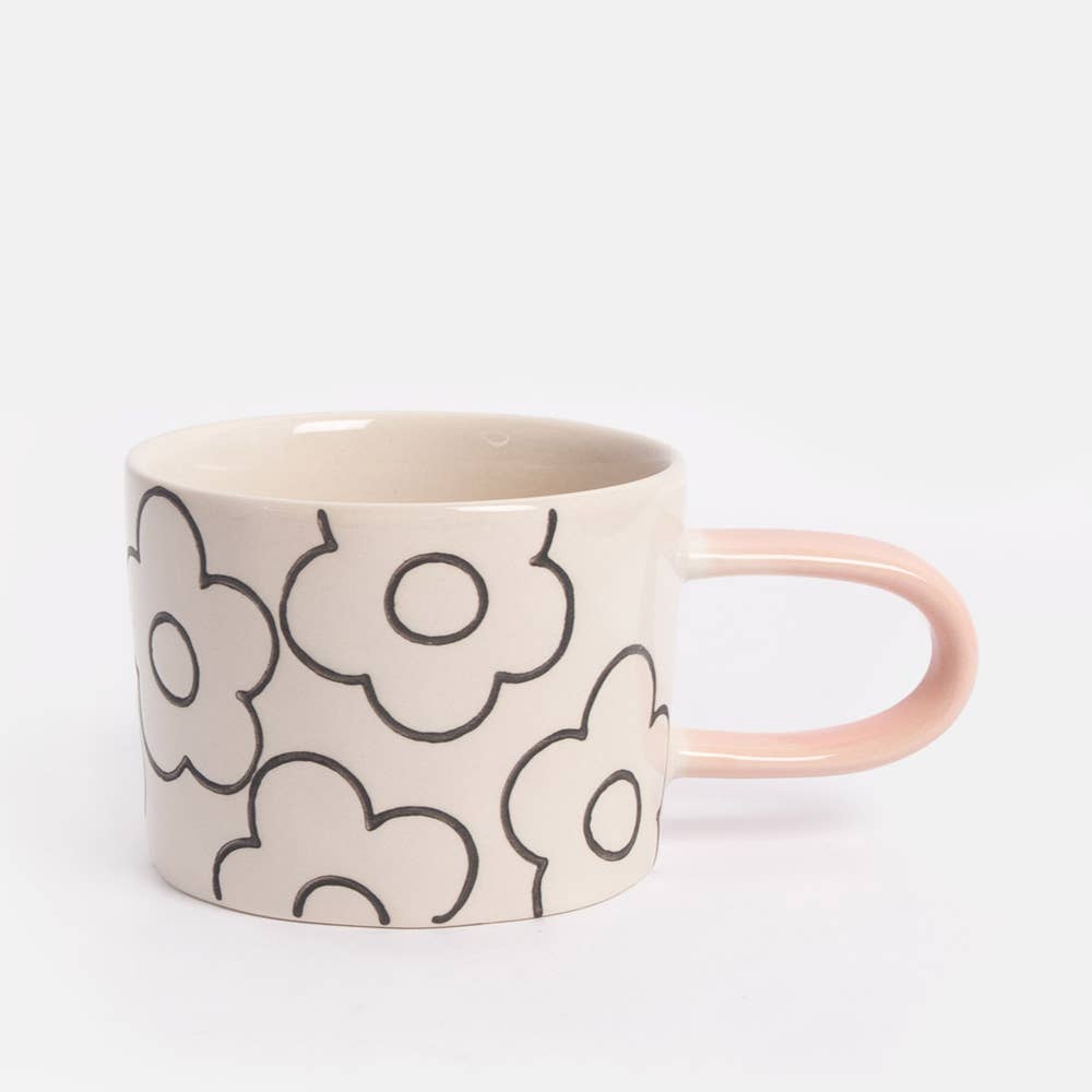 Mono Outline Flower Mug – atticusboo